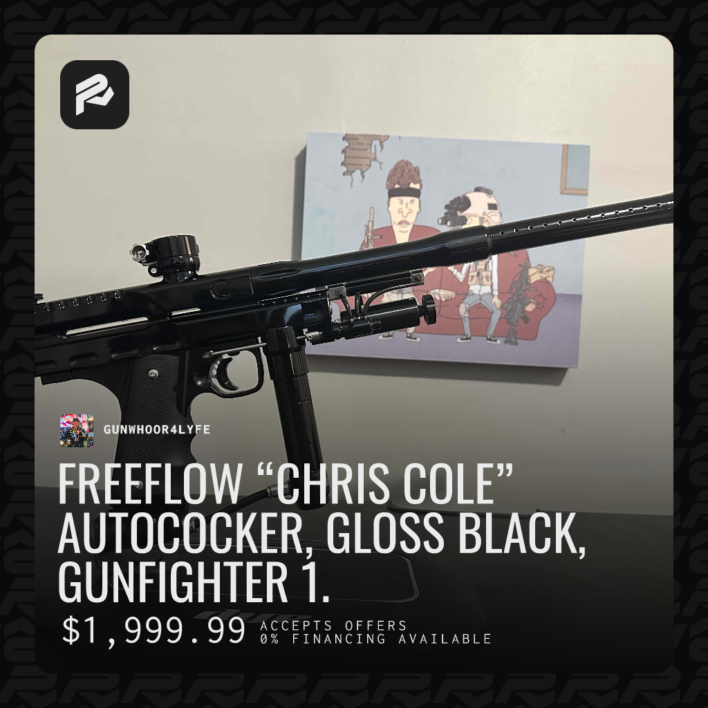 Freeflow “Chris Cole” Autococker, Gloss Black, Gunfighter 1.5 Frame
